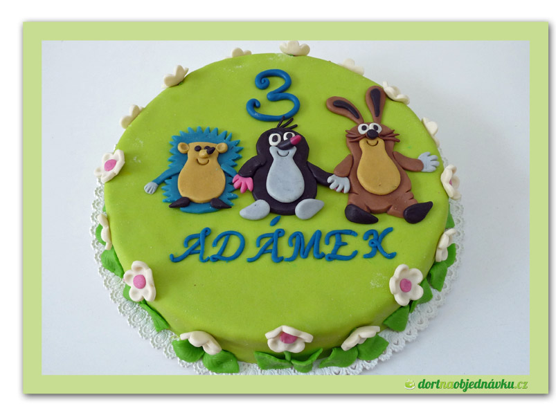 75.Marcipánový dort s motivem Krteček a kamarádi | dort na objednávku